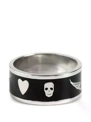 Zadig&Voltaire Skull Motif Heart Print Ring