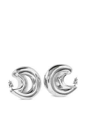 PANCONESI Crescent-shaped Hoop Earrings - Silver