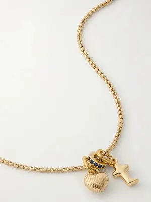 ROXANNE ASSOULIN The Itsy Bitsy Initial Tone Sapphire Necklace