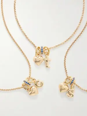 ROXANNE ASSOULIN The Itsy Bitsy Initial Tone Sapphire Necklace