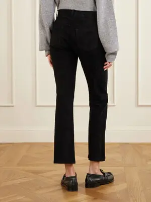 Stouls Dean Flared Suede Trousers - Black