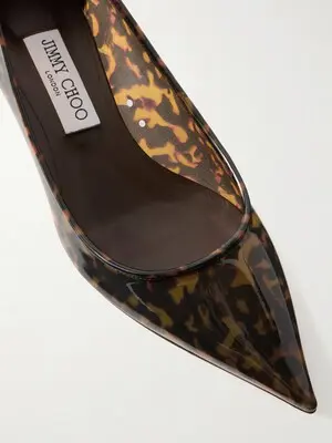 JIMMY CHOO Amelia 30 Print Pvc Kitten Heel Pumps - Tortoiseshell