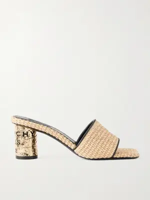 Givenchy Tape Raffia Mules - Neutrals