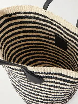 LIFFNER Striped Sisal Shoulder Bag - Black