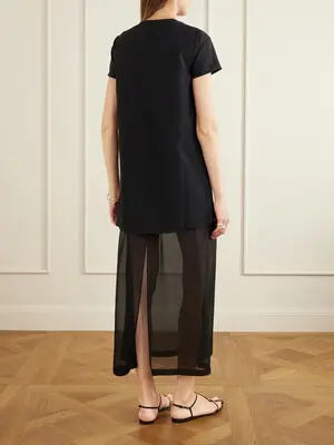 LA LIGNE Crepe And Chiffon Maxi Dress