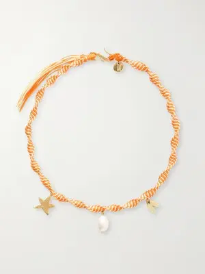 ALEMAIS Calypso Macrame Necklace With Pearl And Nautical Charms - Multi