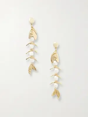ALEMAIS Calypso Gold-tone And Pearl Drop Earrings - Multi