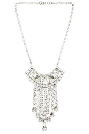 Dries Van Noten Crystal Fringe Necklace - Silver