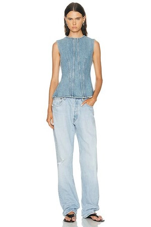 AGOLDE Corbin Shell Top In Denim - Danton