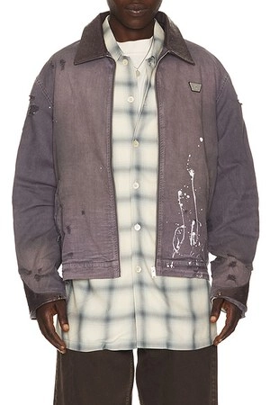 MISBHV 1997 Paint Splatter Canvas Work Jacket - Graphite