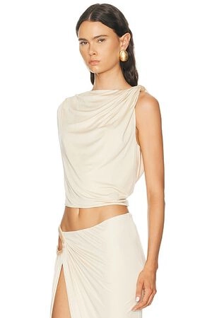 MAY MASHIAH Rylee Silk Top - Champagne