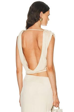 MAY MASHIAH Rylee Silk Top - Champagne