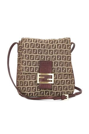 Fendi Zucchino Monogram Shoulder Bag - Beige
