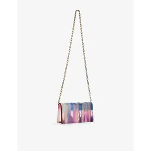 CHRISTIAN LOUBOUTIN Tie-dye Leather Clutch With Chain Strap