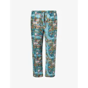 Derek Rose Cotton Lounge Trousers With Abstract Pattern - Multi-coloured