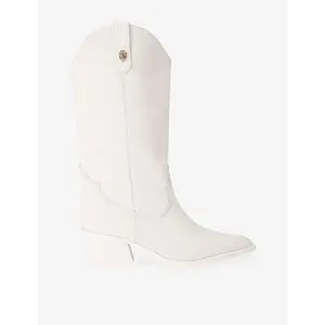 Kurt Geiger Suede Cowboy Boots - White/comb