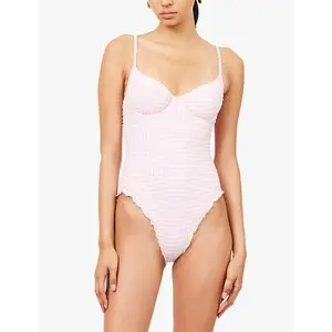 Simkhai Suni Check-print Swimsuit