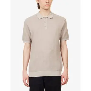 ARNE Short-sleeve Rib-knit Cotton Polo Shirt