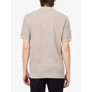 ARNE Short-sleeve Rib-knit Cotton Polo Shirt