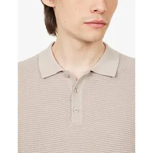 ARNE Short-sleeve Rib-knit Cotton Polo Shirt