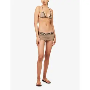 JADED LONDON Dalya Sequin-trim Bikini Bottoms