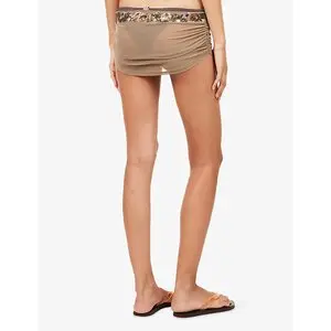 JADED LONDON Dalya Sequin-trim Bikini Bottoms
