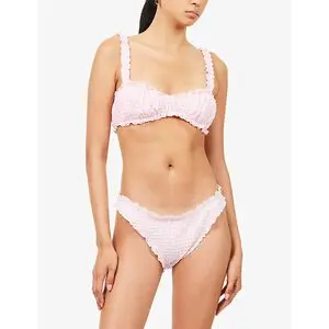 Simkhai Evander Ruched Bikini Top - Daisy Multi