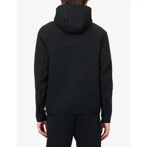 Nike Technical Logo-print Stretch-woven Hoodie - Black