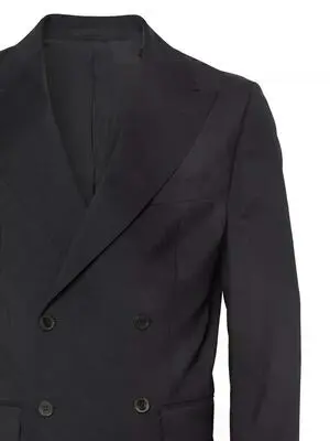 LOW BRAND Double-breasted Peak-lapel Blazer - Black