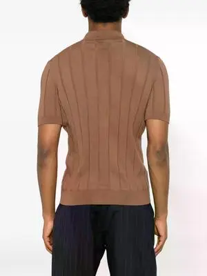 GRAN SASSO Ribbed-knit Short-sleeve Shirt