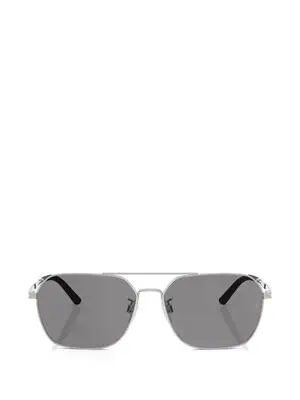 Oliver Spencer R-17 Double-bridge Geometric-frame Sunglasses - Silver