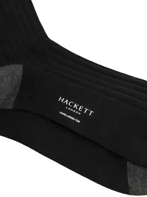 HACKETT LONDON Ribbed Knit Crew Socks With Contrast Trim
