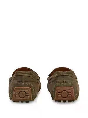 HACKETT  Leather Suede Boat Shoes - Green