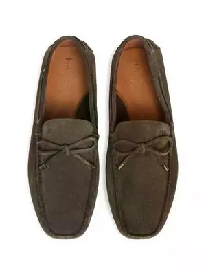 HACKETT  Leather Suede Boat Shoes - Green