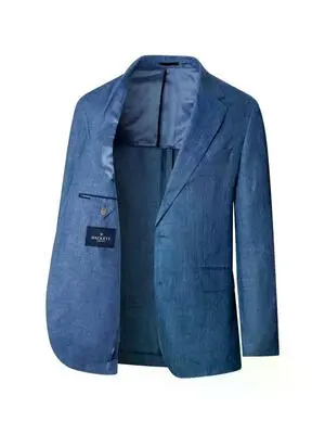 HACKETT  Delavé Single-breasted Blazer - Blue