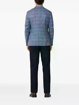 HACKETT  Tattersall-check Single-breasted Silk Blazer