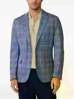 HACKETT  Tattersall-check Single-breasted Silk Blazer