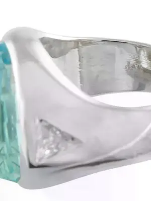 LB EXCLUSIVE 18k White Gold Aquamarine And Diamond Ring