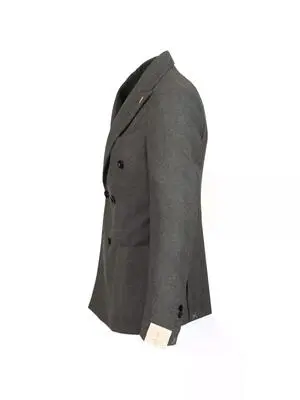 GUARINUCCI Double-breasted Peak-lapel Blazer - Grey