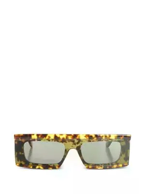 Alaïa Tortoiseshell-effect Rectangle-frame Sunglasses - Brown