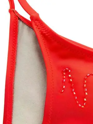 Paloma Wool Bead-embellished Bikini Bottoms - Red