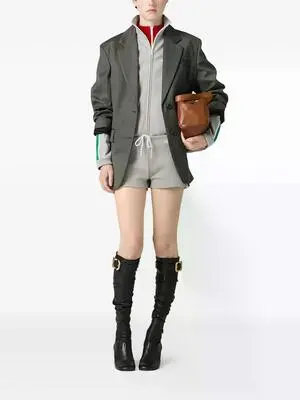 Miu Miu Technical Yarn Zipper Sweatshirt - Grey