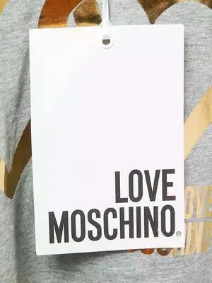Moschino 2024 Cotton T-shirt With Gold Foil Hearts Graphic