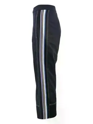 Sportmax Navy Cotton Trousers With White Stitching