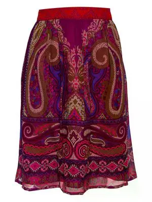 Etro Paisley Print Skirt - Pink