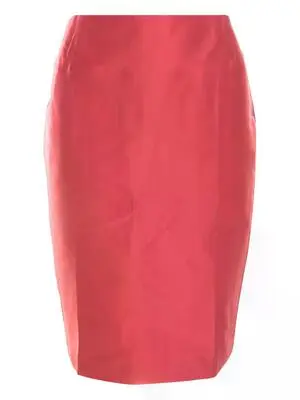 Escada Silk Pencil Skirt - Red