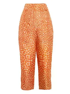 Stella McCartney Floral Print Silk High Waisted Trousers