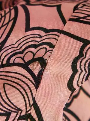 Marni Silk Floral Print Long Sleeve Crew Neck Top