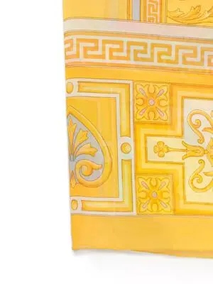 Versace 1990s Greca-print Floral-print Scarf