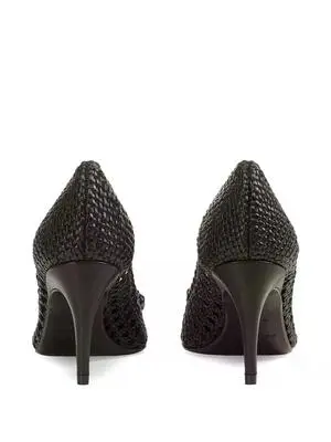 SERGIO ROSSI Braided Pointed Toe Stiletto Pumps - Black